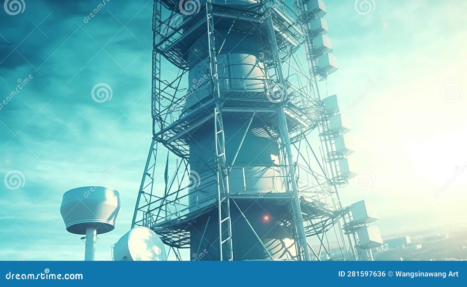 Antenna Tower of Telecommunication AI Generated Image Stock ...