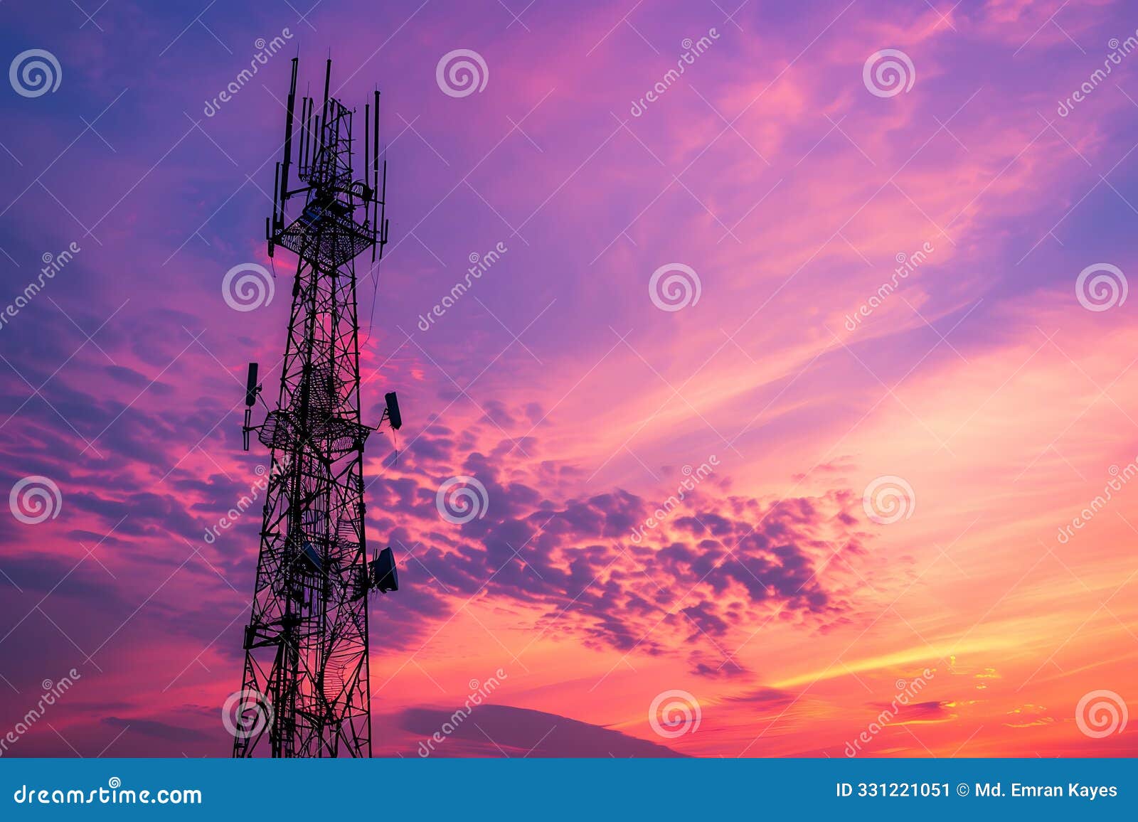 Antenna Tower of Telecommunication and Hone Base Station with Wireless ...