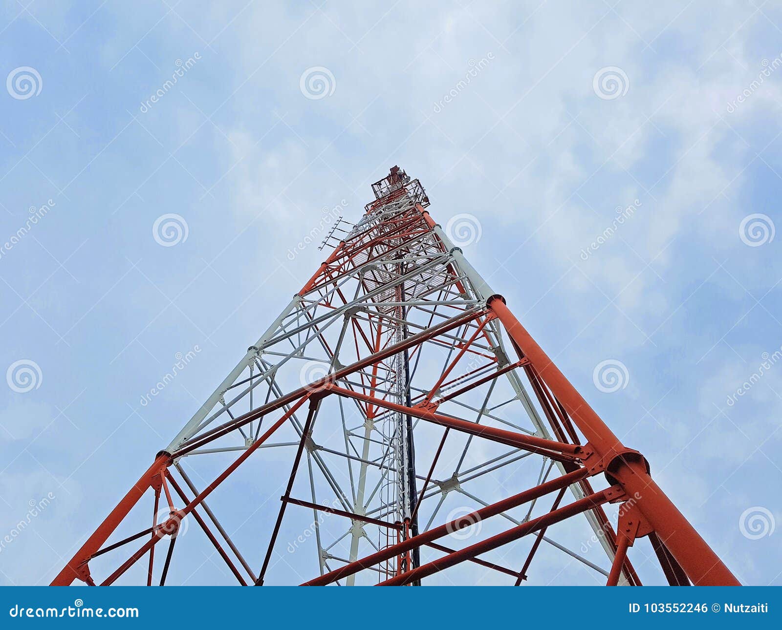 Antenna tower with the sky stock photo. Image of station - 103552246
