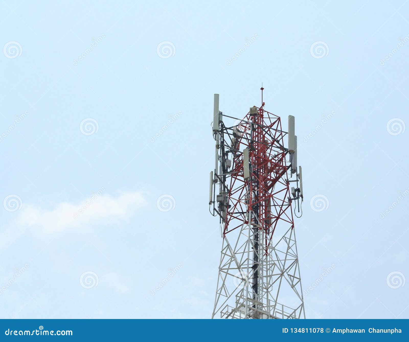 Antenna Transmission Tower and Beautiful Sky Stock Photo - Image of ...