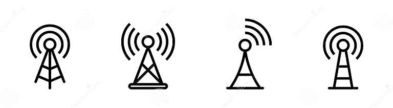 Antenna Vector Icons. Communication Tower Icons. Transmitter Symbol Set ...