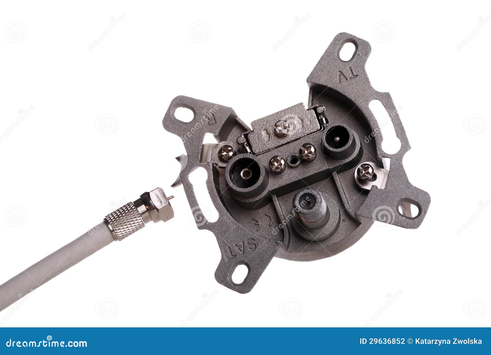 Antenna wall outlet stock photo. Image of television - 29636852