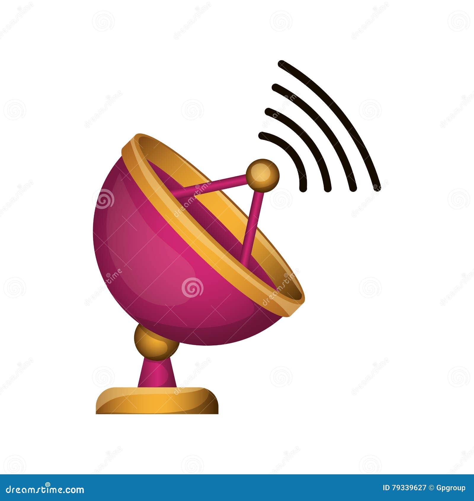 Antenna with Wireless Waves Stock Vector - Illustration of wireless ...
