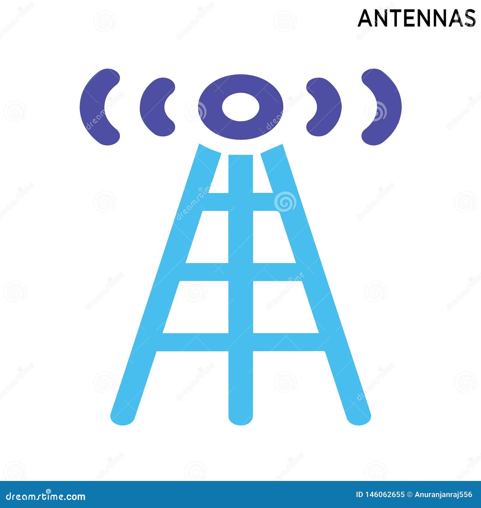 Antennas Icon Symbol Design Isolated on White Background Stock Vector ...