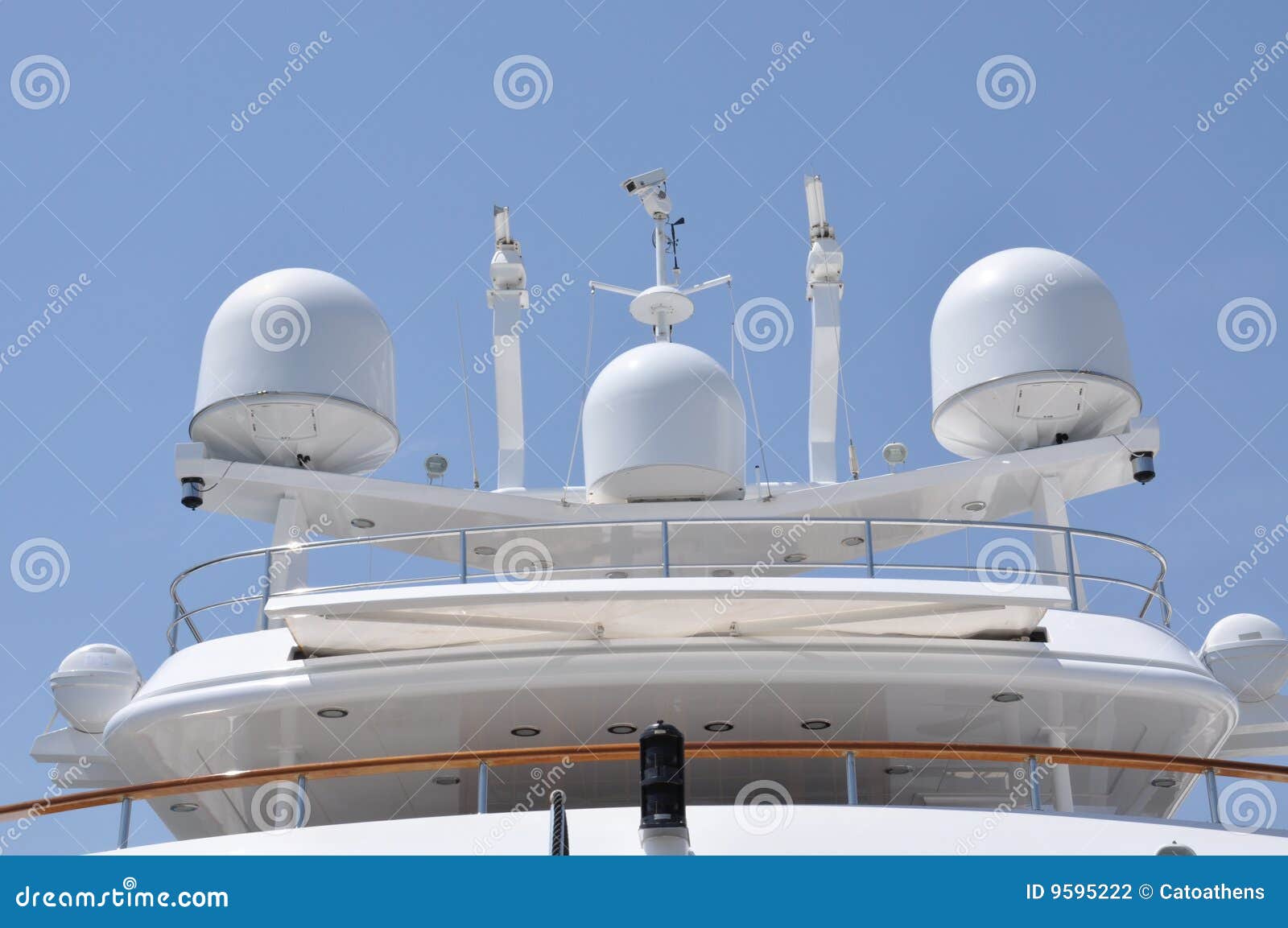 Antennas on a yacht stock photo. Image of naval, radar - 9595222