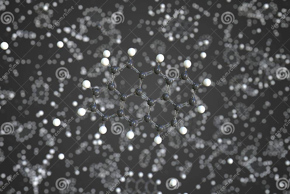 Anthanthrene Molecule, Conceptual Molecular Model. Scientific 3d ...