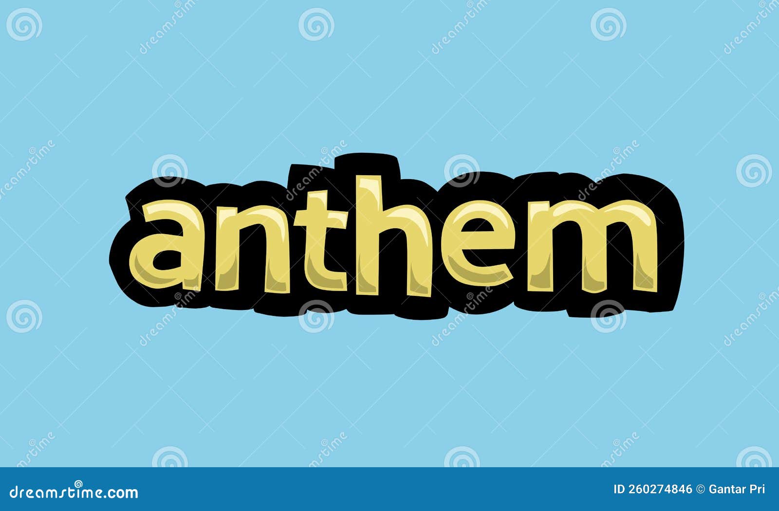 ANTHEM Writing Vector Design on a Blue Background Stock Vector ...