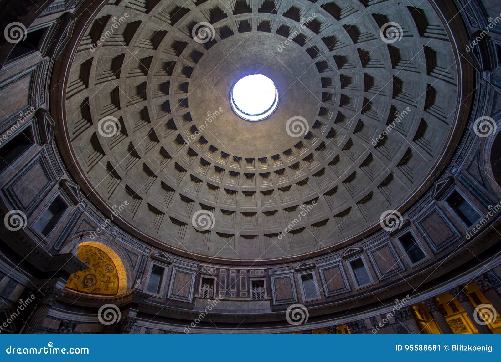 Antheon with the Famous Ray of Light from the Top, Rome Editorial Photo ...