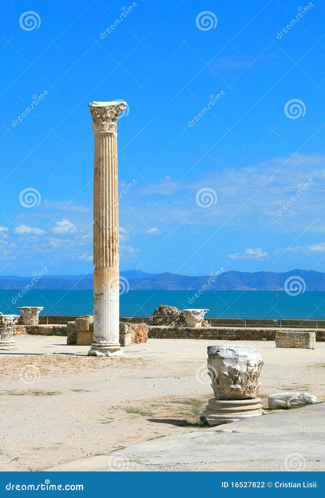 Anthique Roman Columns in Carthage Stock Photo - Image of africa, house ...