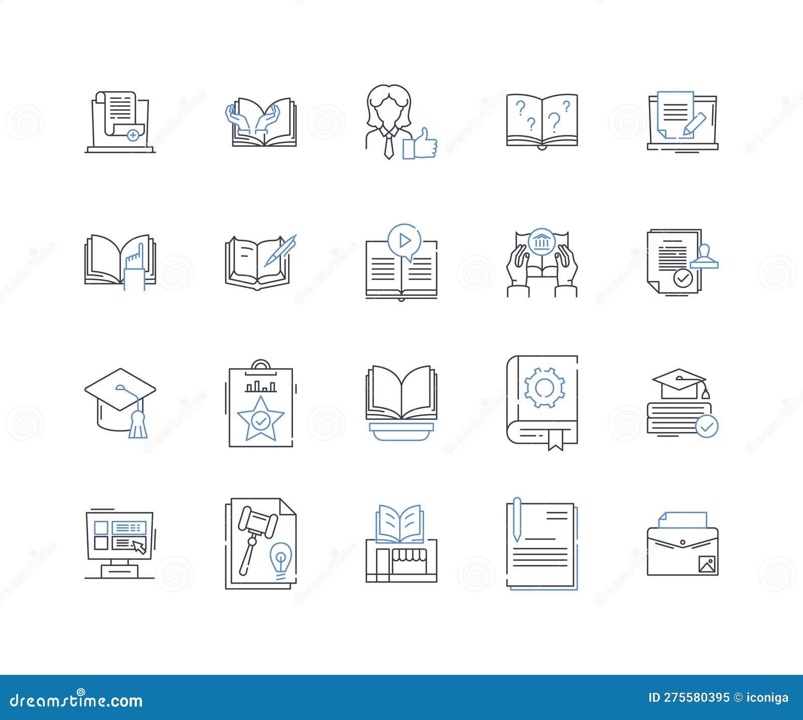 Anthology Line Icons Collection Collection Compilation Assortment
