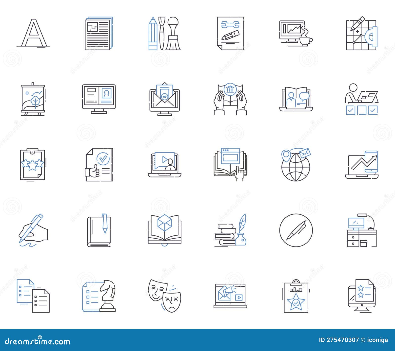 Anthology Line Icons Collection Collection Compilation Assortment