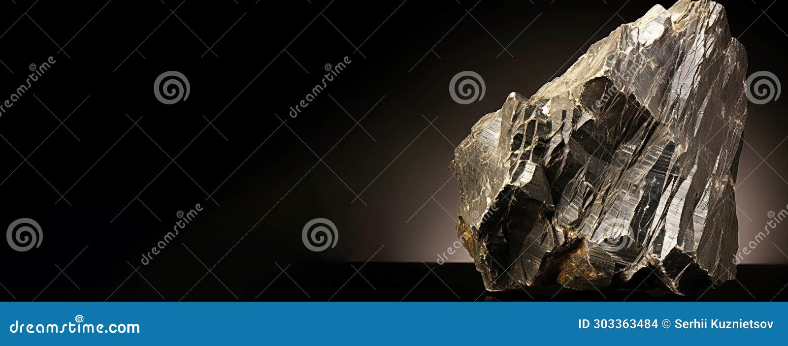 Anthophyllite is a Rare Precious Natural Stone on a Black Background ...