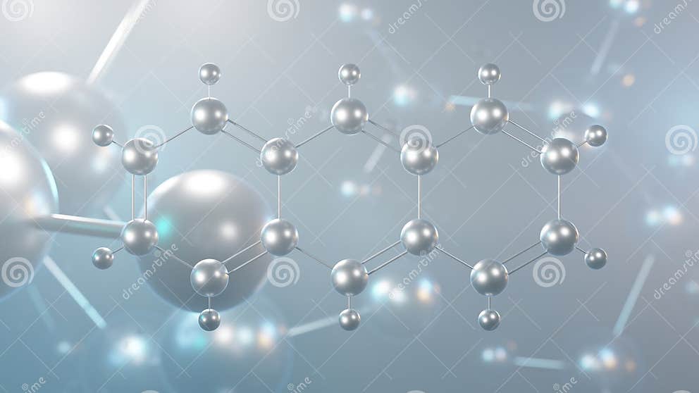 Anthracene Molecular Structure, 3d Model Molecule, Polycyclic Aromatic ...