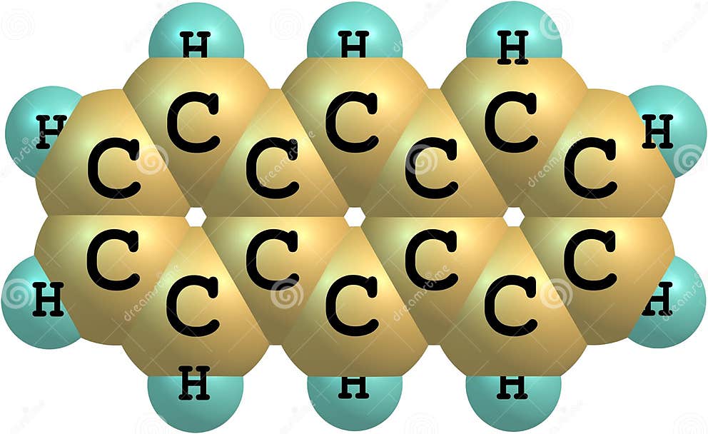 Anthracene Molecular Structure on White Background Stock Illustration ...