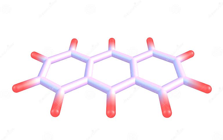 Anthracene Molecular Structure on White Background Stock Illustration ...