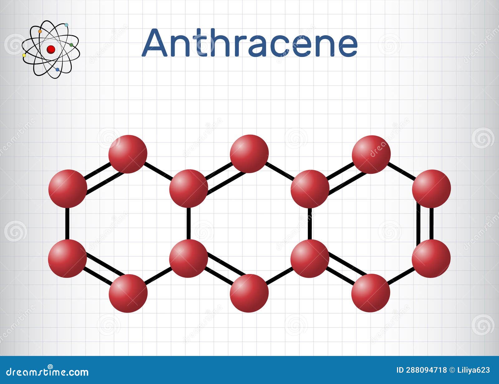 Anthracene Molecule, Molecular Structures, Polycyclic Aromatic ...