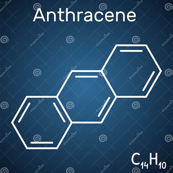 Anthracene Molecule. it is Polycyclic Aromatic Hydrocarbon PAH ...