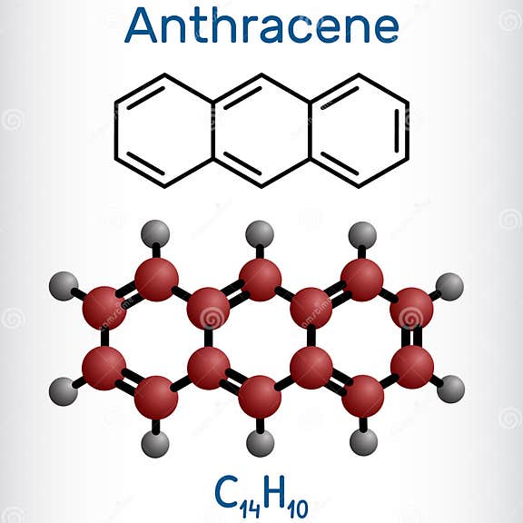 Anthracene Molecule. it is Polycyclic Aromatic Hydrocarbon PAH ...