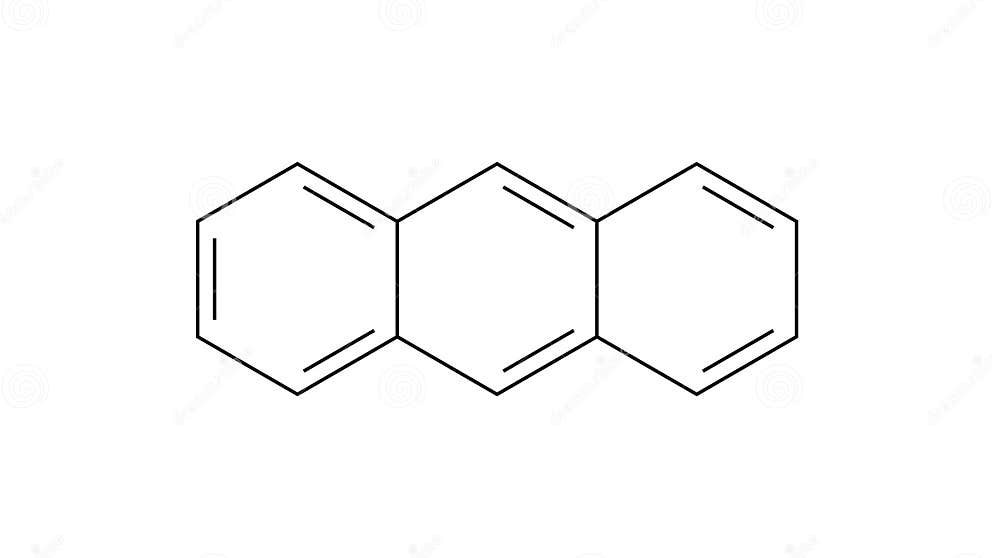 Anthracene Molecule, Structural Chemical Formula, Ball-and-stick Model ...