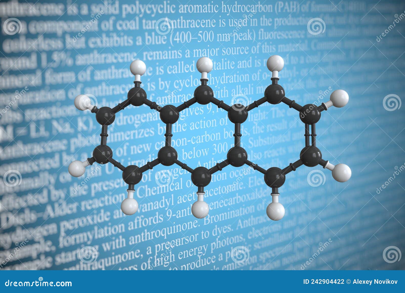 Anthracene Molecular Structure On Black Background Stock Photo ...