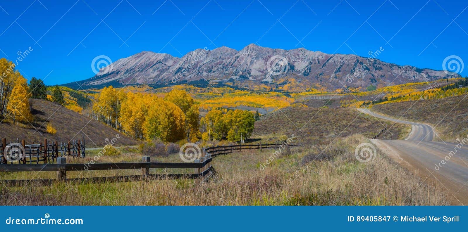 Anthracite Range and Ohio Pass Road in Autumn Stock Image - Image of ...