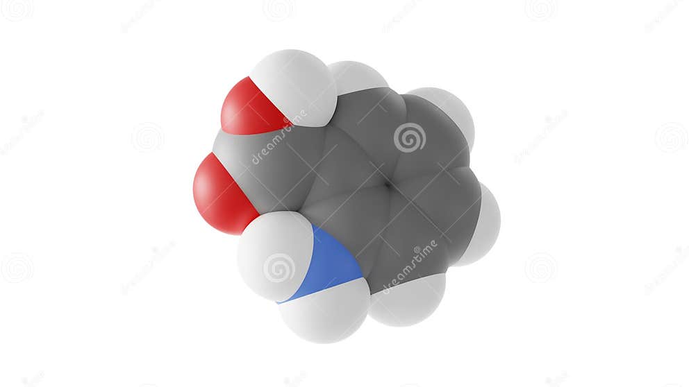 Anthranilic Acid Molecule, Aromatic Acid, Molecular Structure, Isolated ...