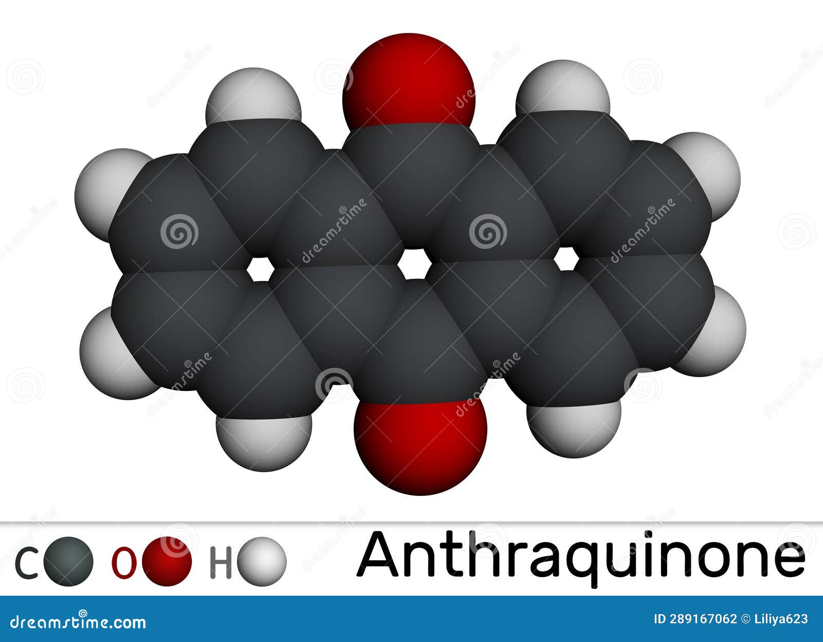 Anthraquinone, Anthracenedione Or Dioxoanthracene Molecule. It Is ...