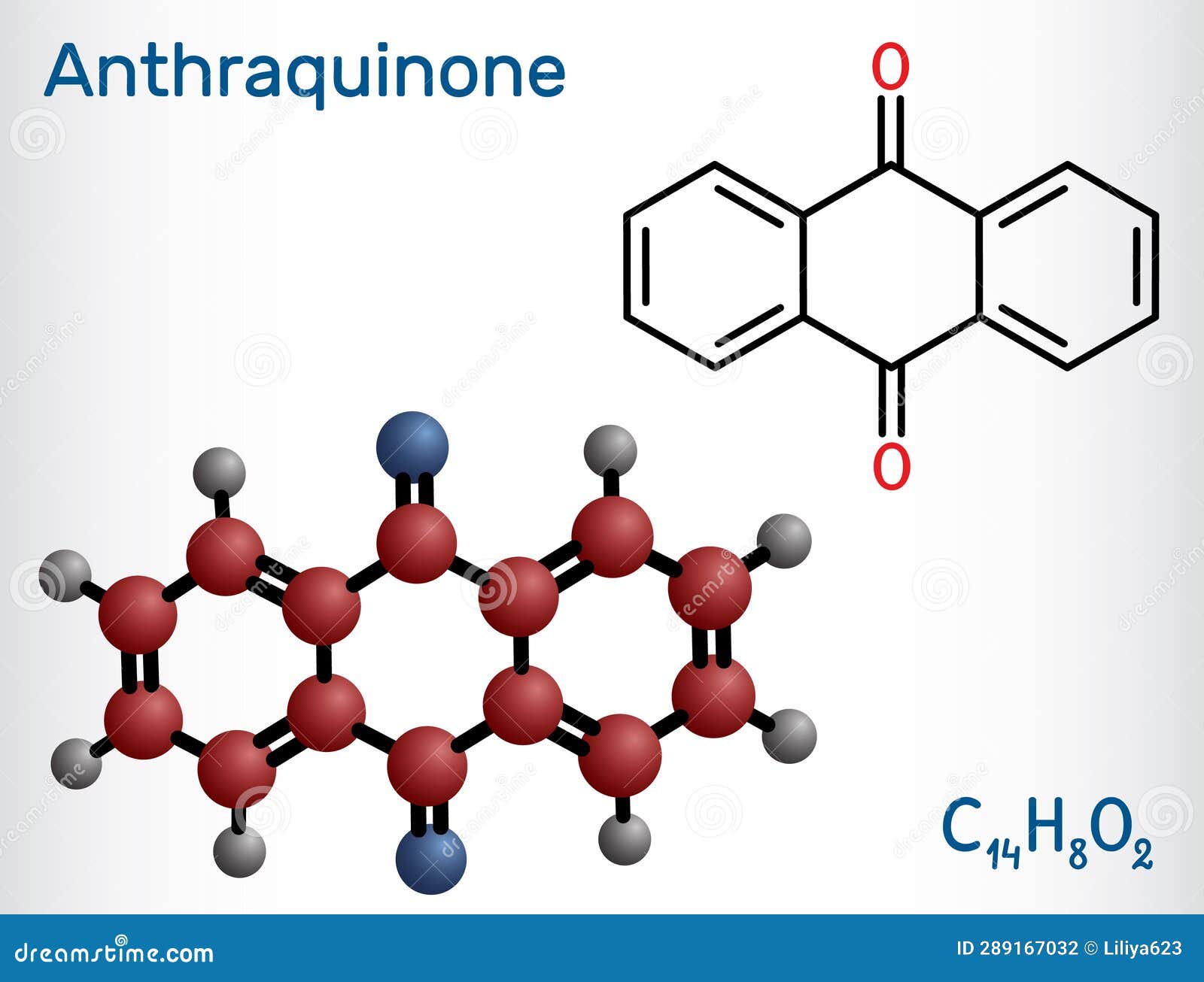 Anthraquinone, Anthracenedione Or Dioxoanthracene Molecule. It Is ...