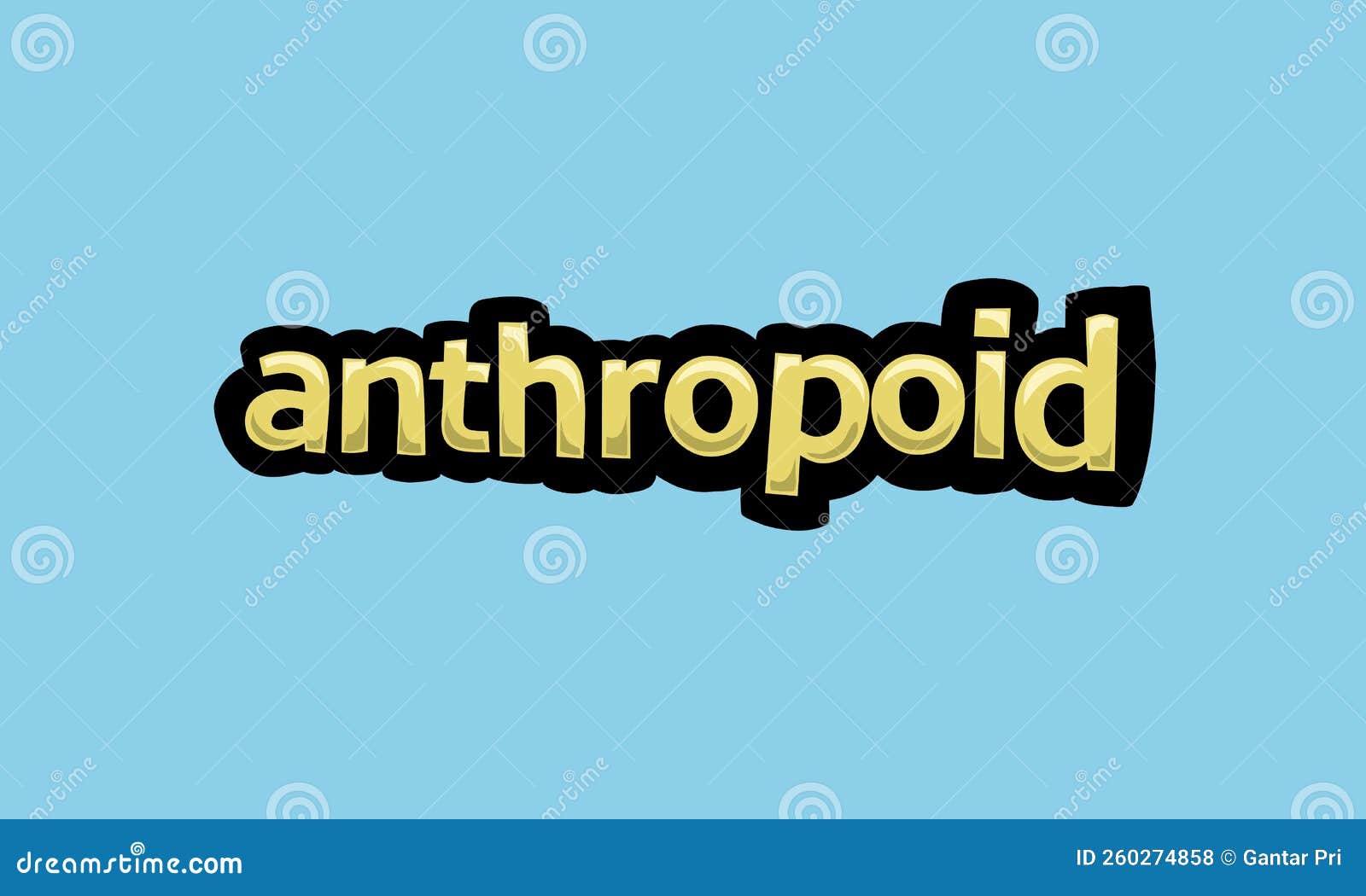 ANTHROPOID Writing Vector Design on a Blue Background Stock Vector ...