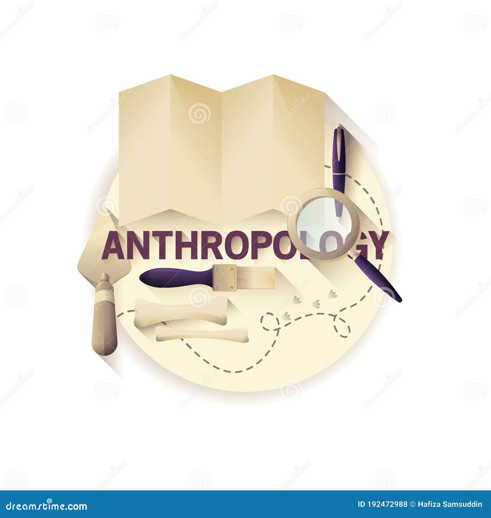Anthropology Concept. People Research Ancient Fossils, Measuring Huge ...