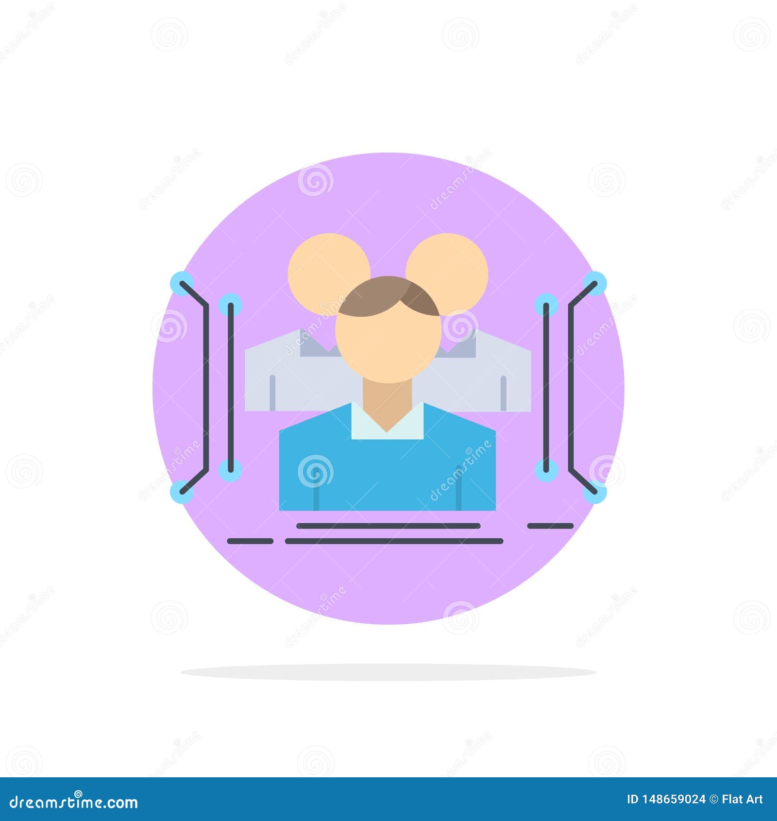 Anthropometry, Body, Data, Human, Public Flat Color Icon Vector Stock ...