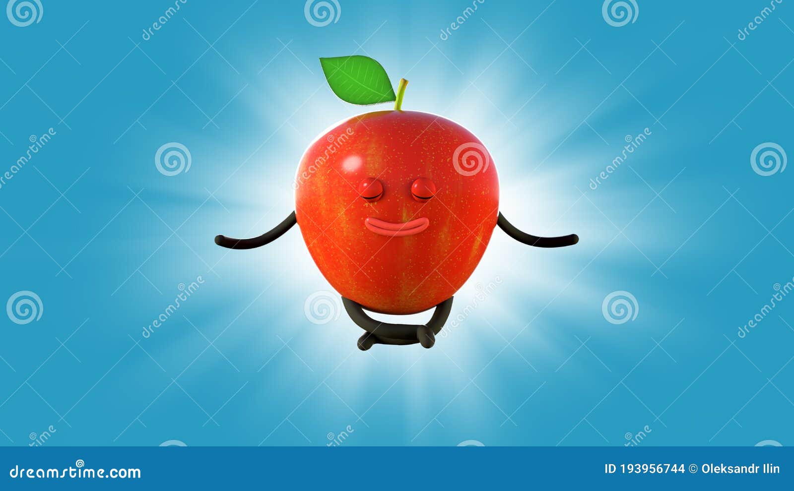 Anthropomorphic Red Apple With Eyes And A Leaf Royalty-Free Stock Photo ...