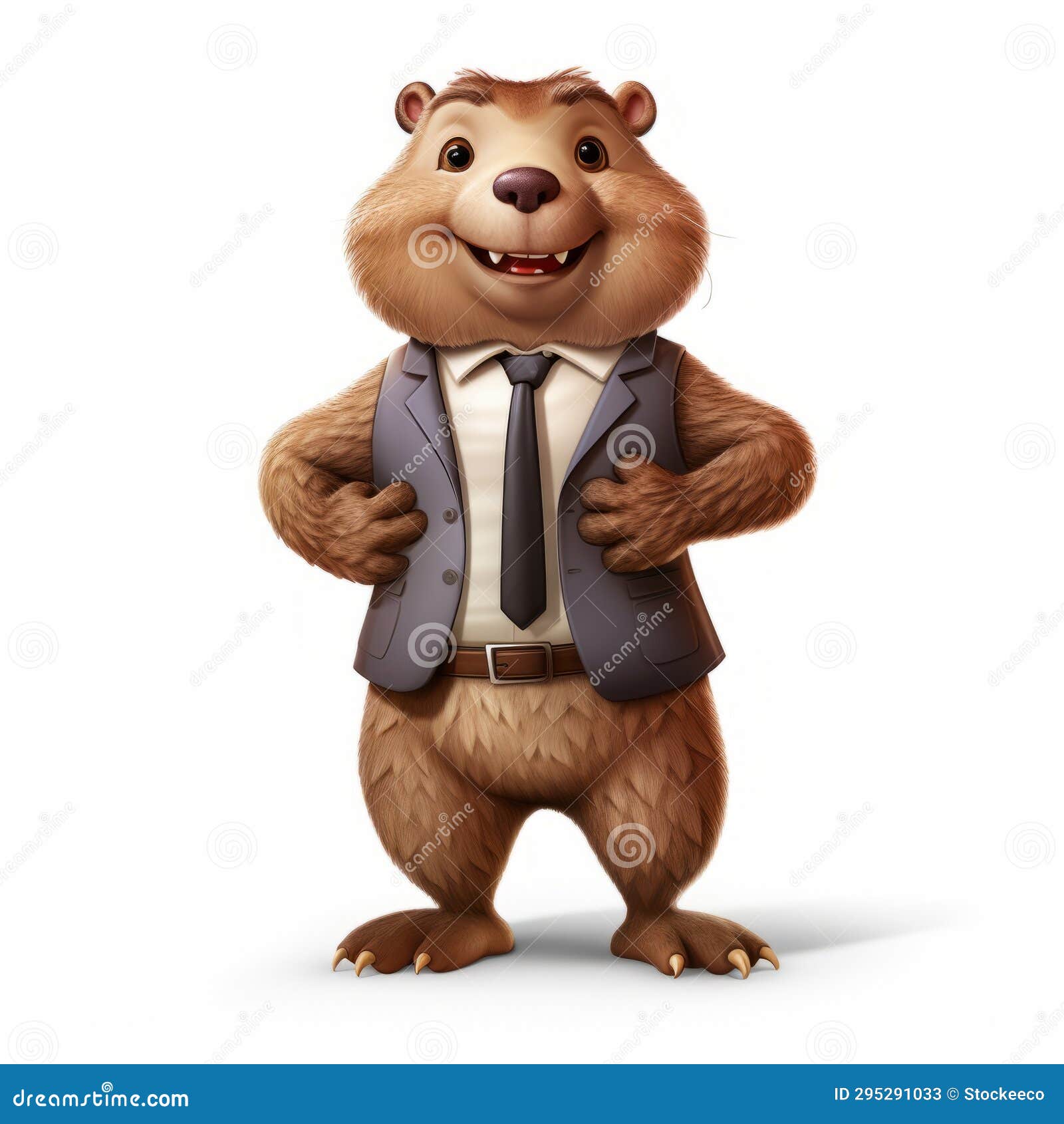 Anthropomorphic Beaver in Suit: Charming Character Illustrations Stock ...