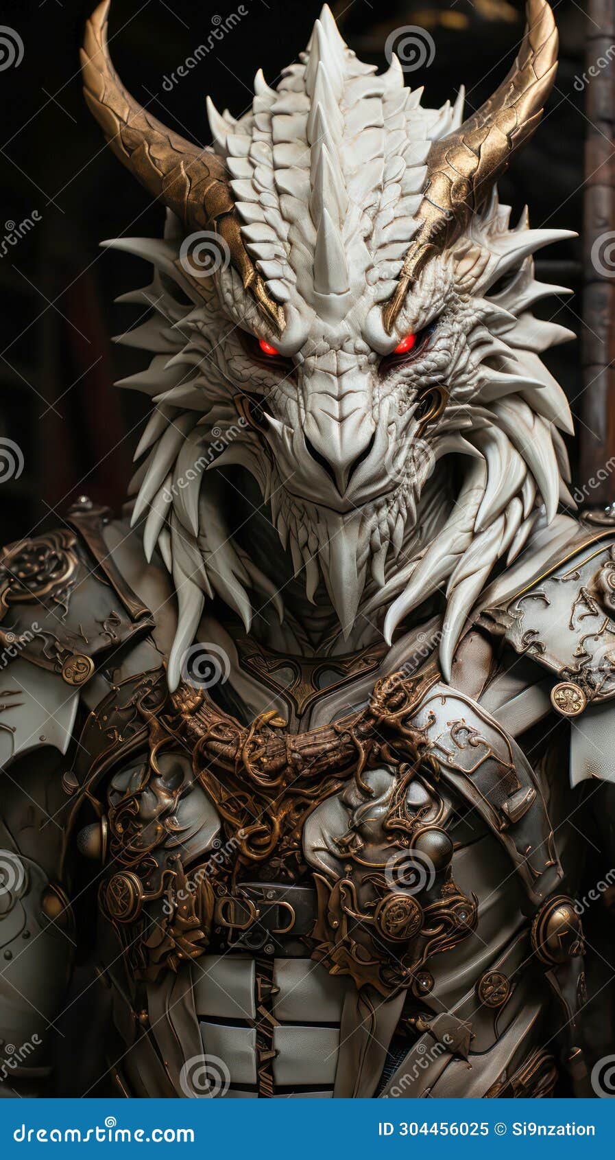 Anthropomorphic of Dragon Wearing Armor Stock Illustration ...