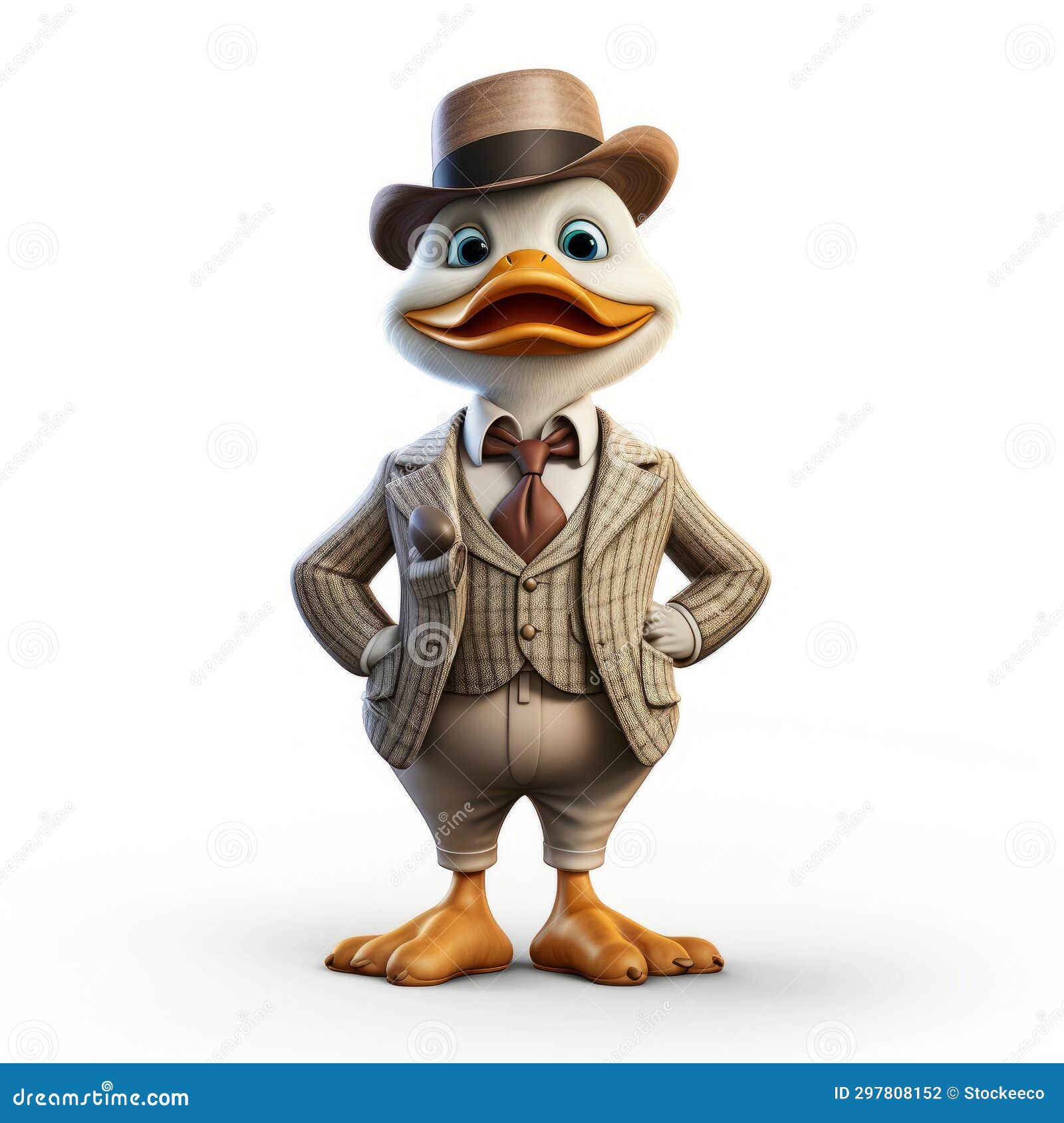 Anthropomorphic Duck in Suit: Detailed Maya Rendered Character Design ...