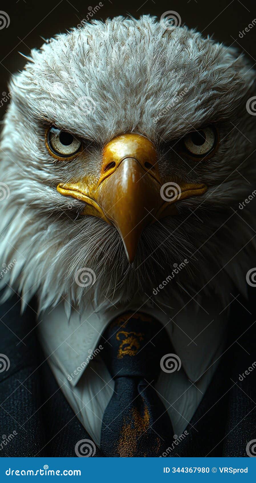 Anthropomorphic Eagle in Formal Attire, Intense and Regal Stock Photo ...