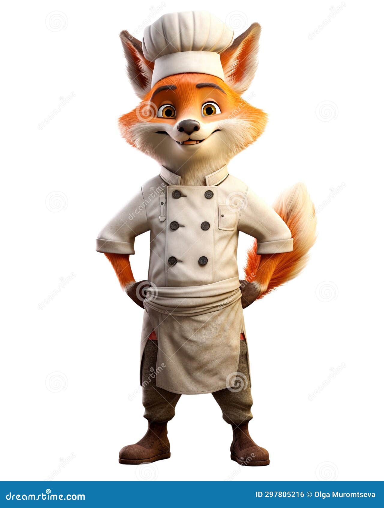 An Anthropomorphic Fox Dressed in a Chef S Uniform, with a Chef S Hat ...