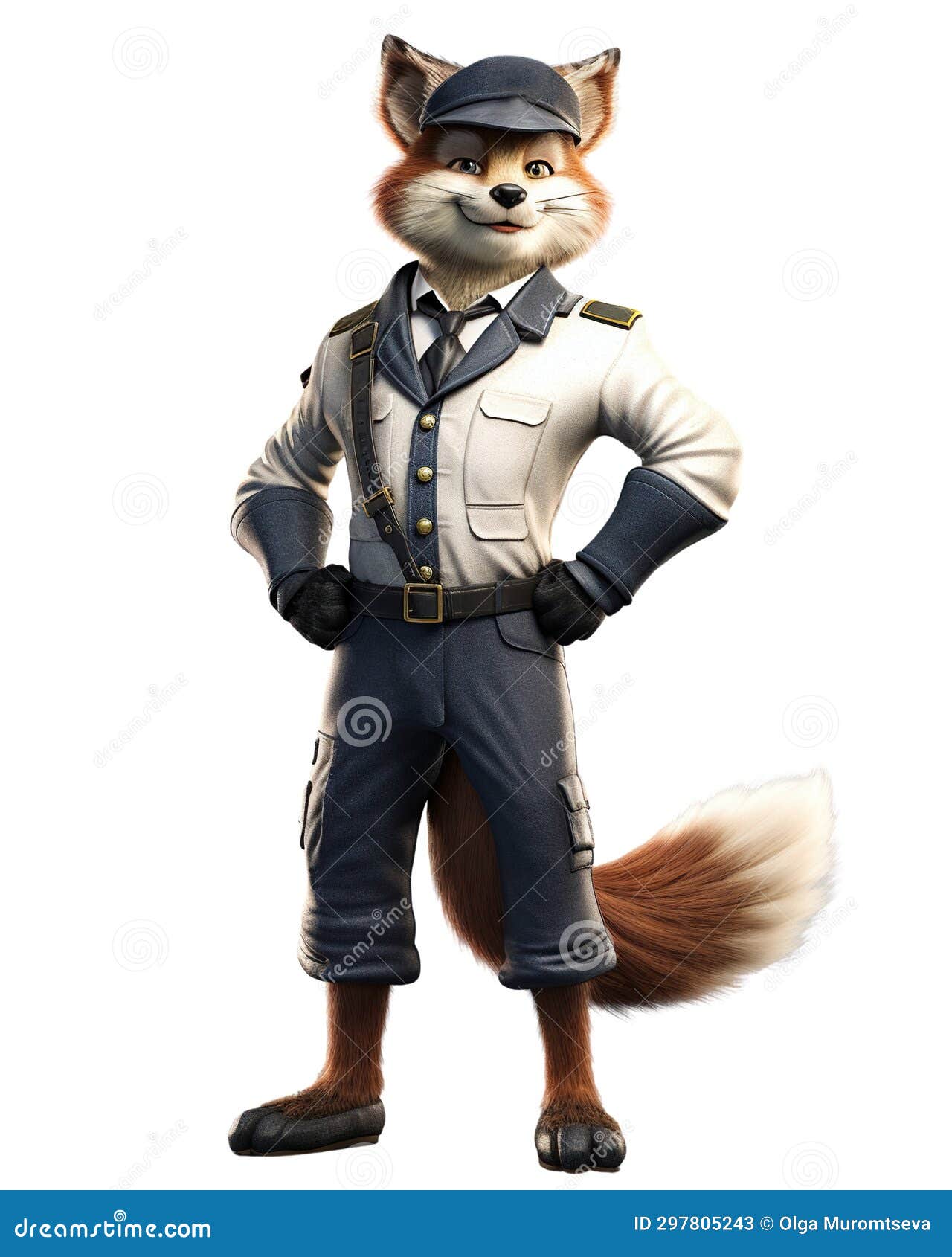 An Anthropomorphic Fox in a Police Uniform. Anthropomorphic Animals ...