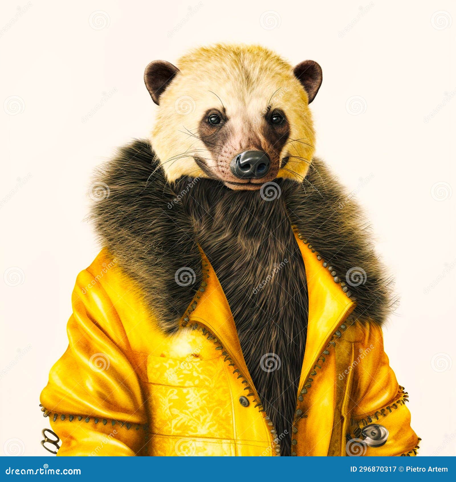 Anthropomorphic Honey Badger Wearing a Human Fur, Stock Image - Image ...