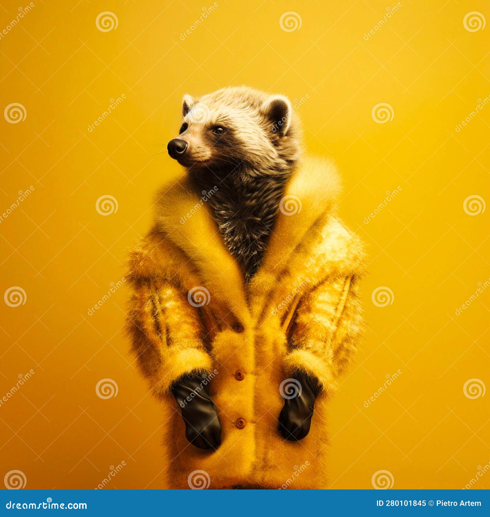 Anthropomorphic Honey Badger Wearing a Human Fur, Generative AI Stock ...