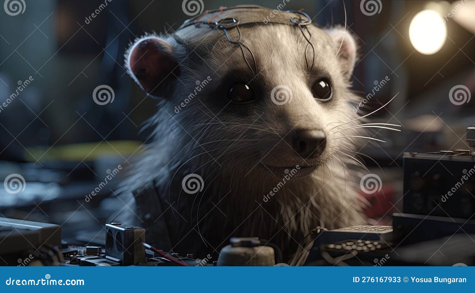 Anthropomorphic Intuitive Ferret, Digital Art Illustration, Generative ...