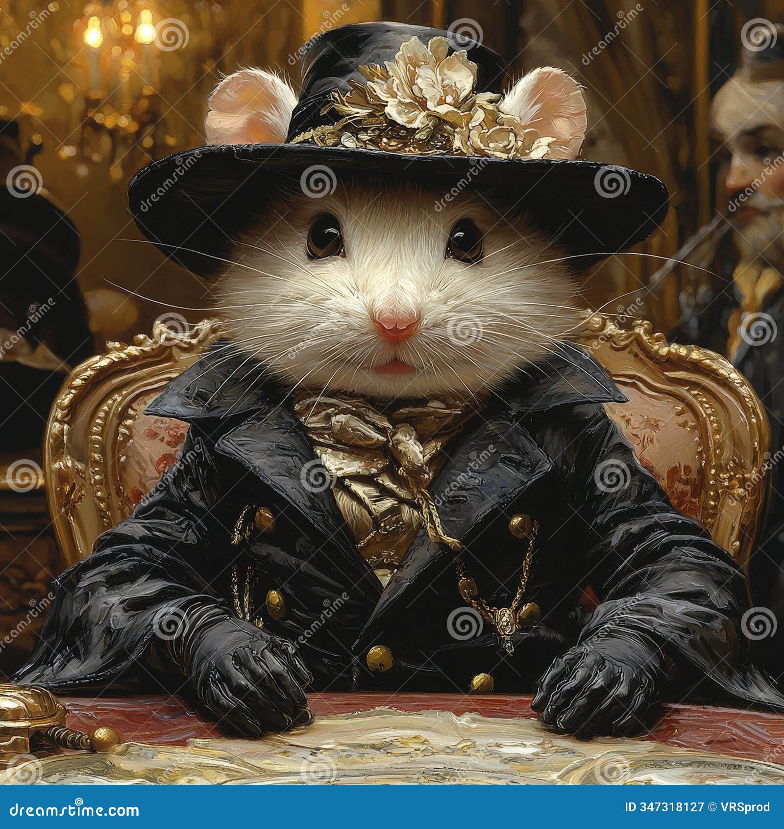 Anthropomorphic Mouse in Vintage Formal Attire, Victorian Style Stock ...