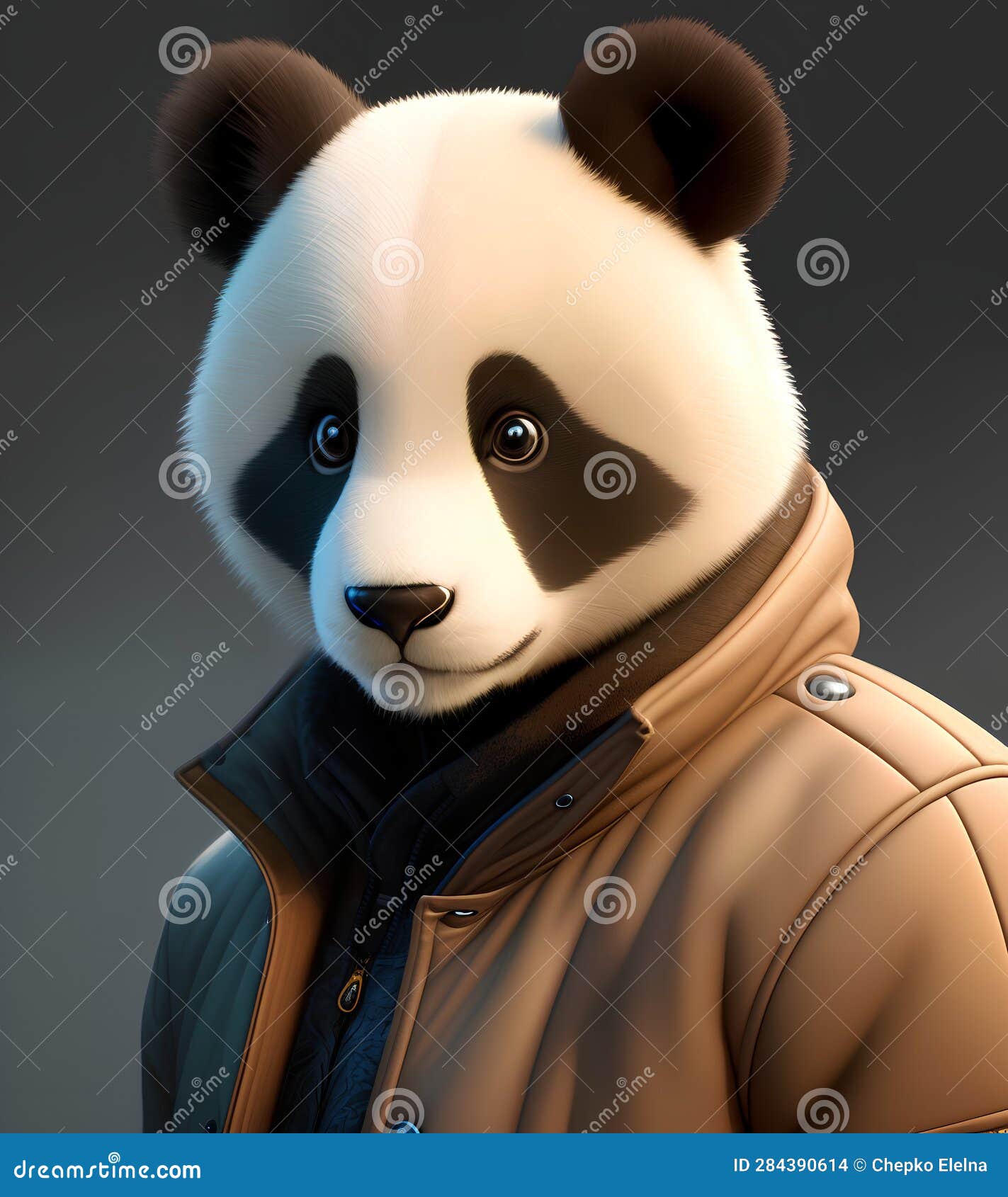 Anthropomorphic Panda Bear Cartoon Animal in Coat. Ai Generated Image ...