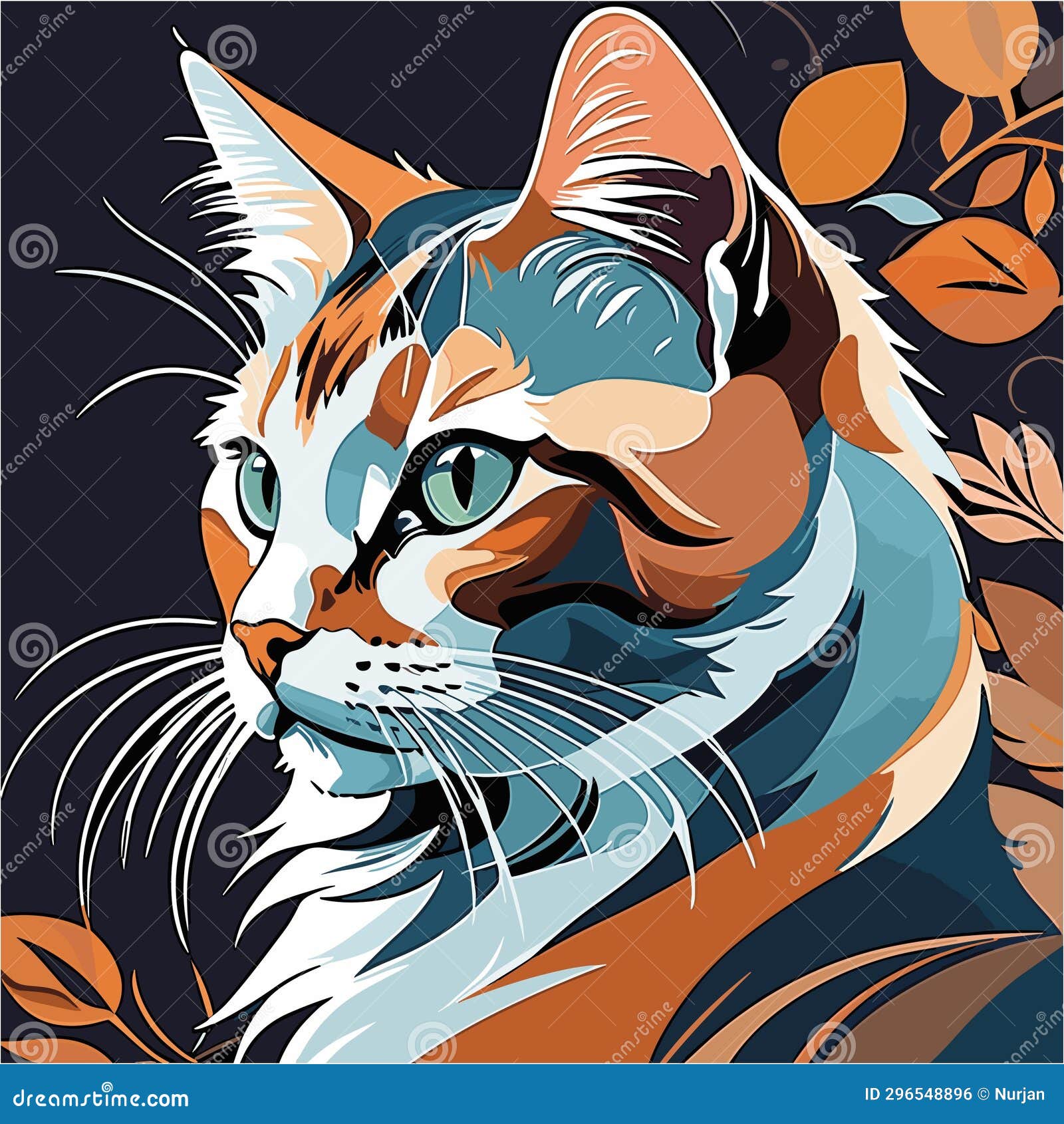 Anthropomorphic Portrait of a Cat. Funny Cat Cartoon Stock Vector ...