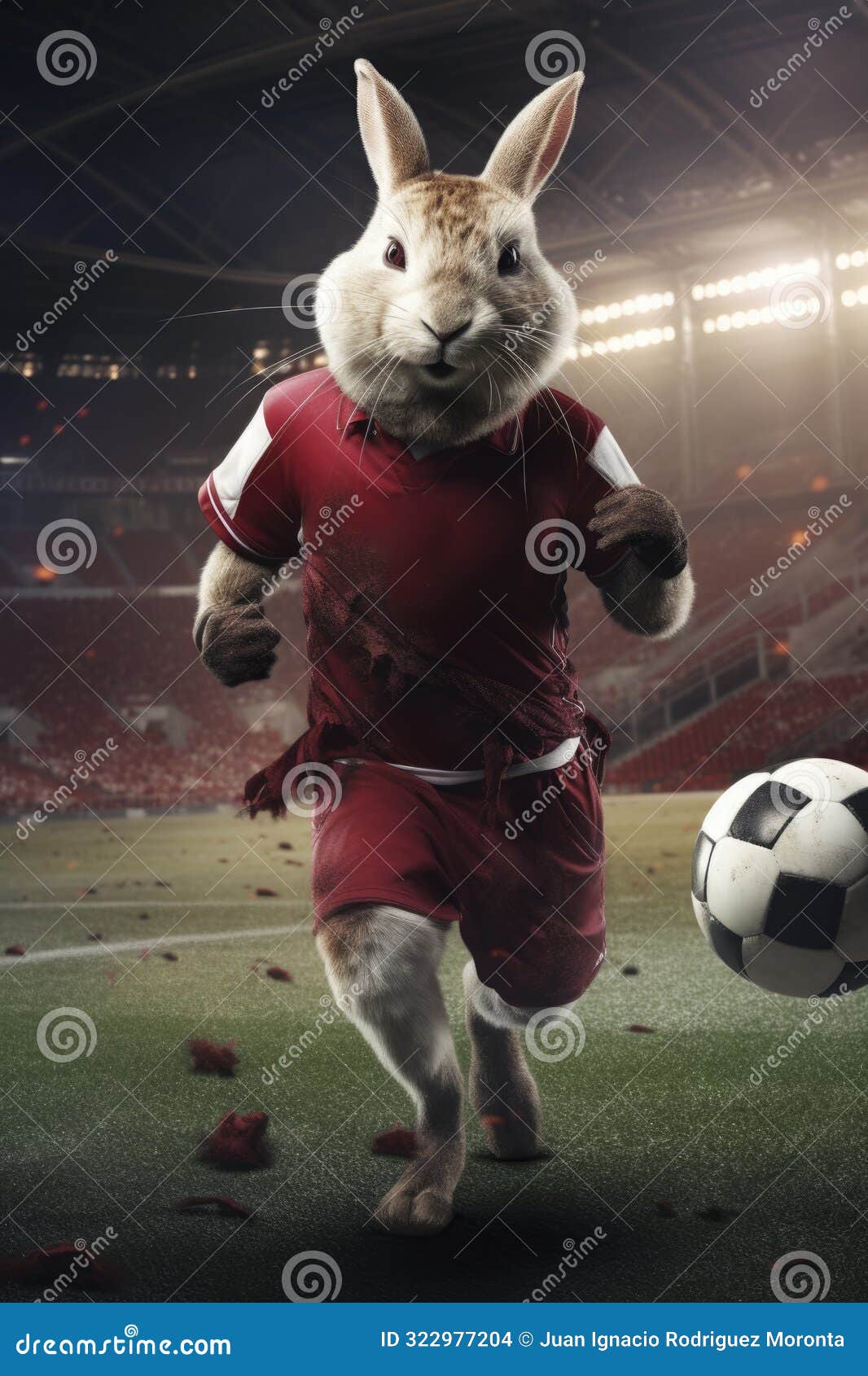 Anthropomorphic Rabbit Soccer Player. Generative Ai Stock Illustration ...