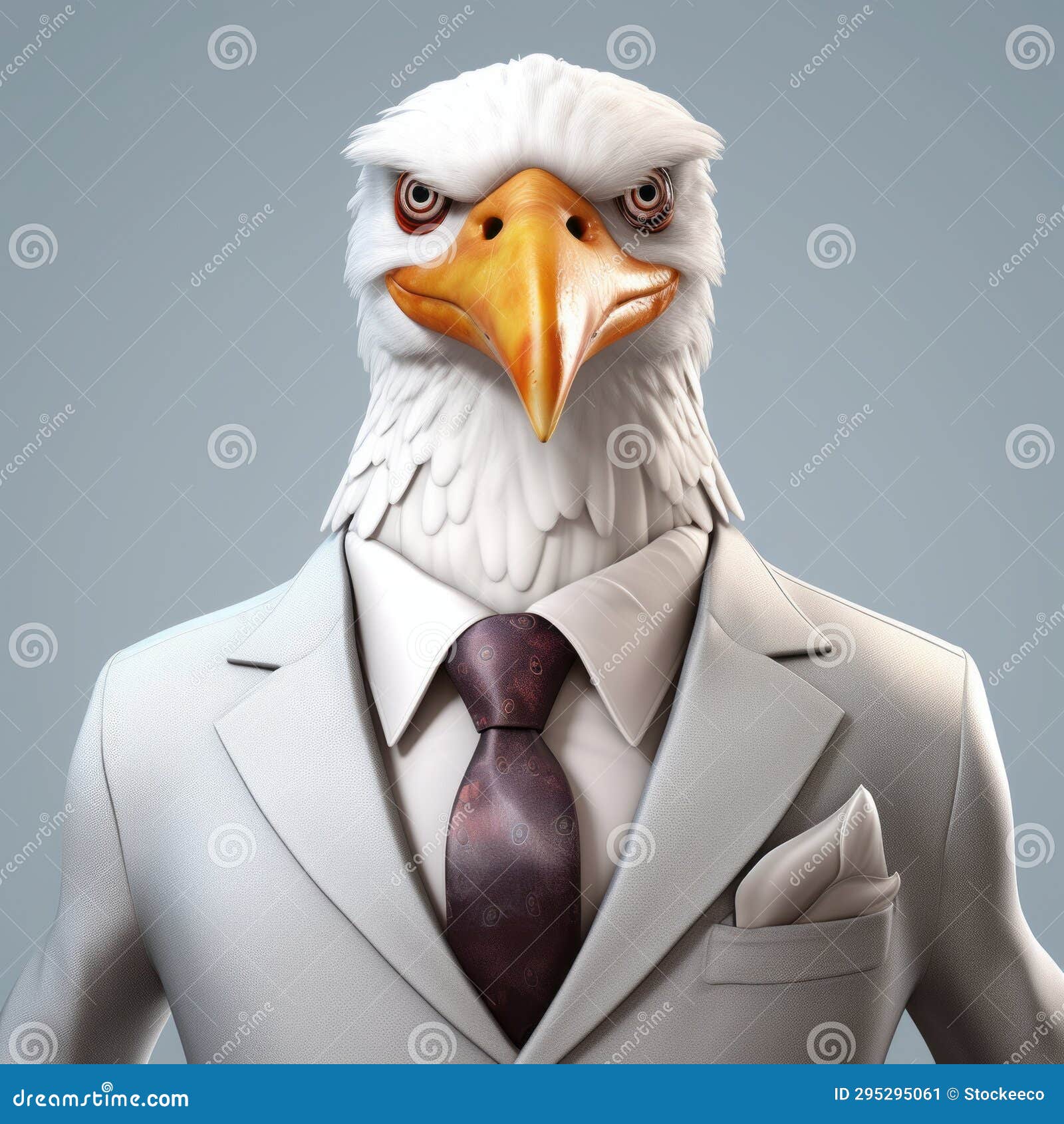 Anthropomorphic Seagull in Suit: Hyperrealistic 3d Character Art Stock ...