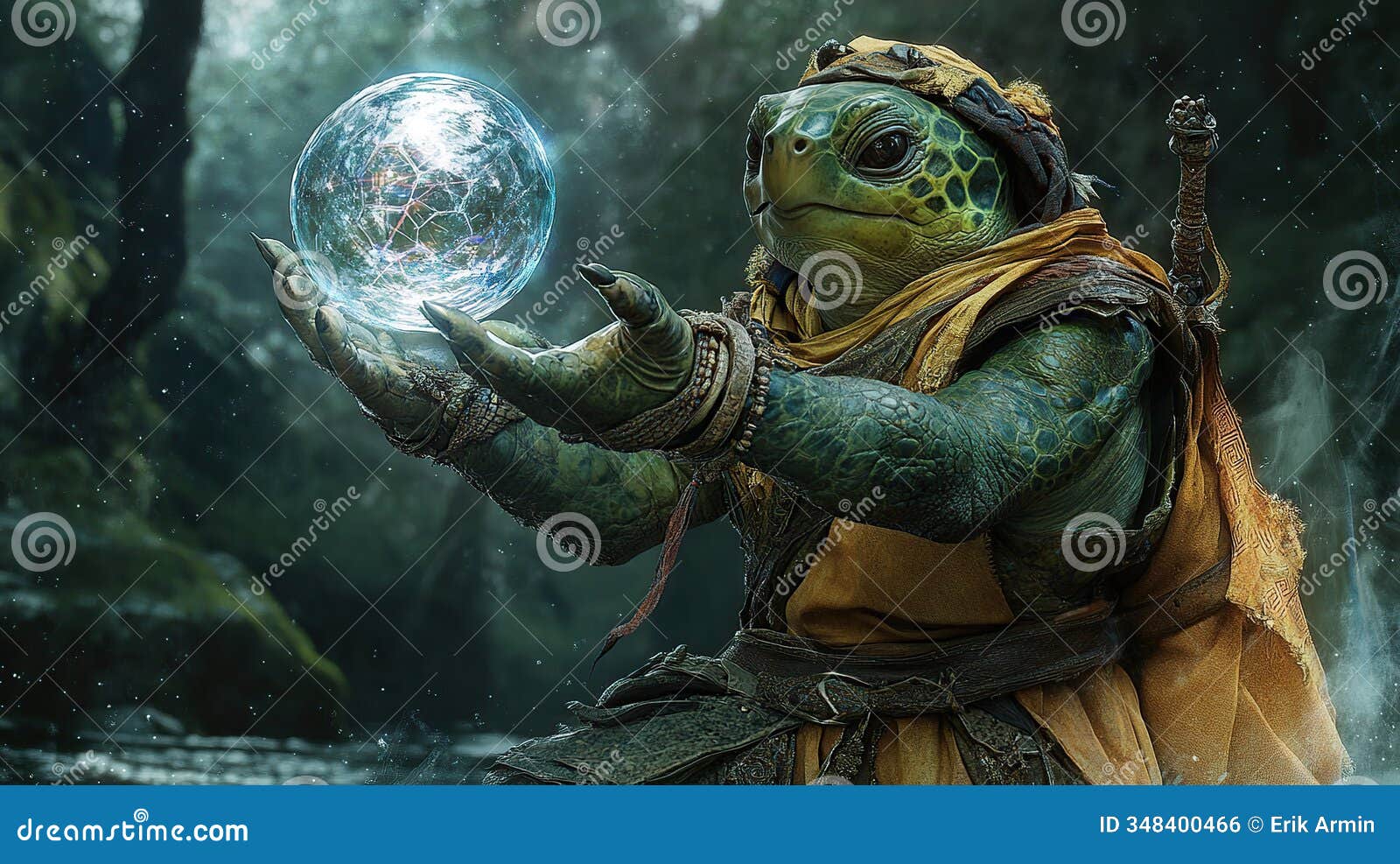 An Anthropomorphic Turtle Dressed In A Suit And Tie, An Elderly ...