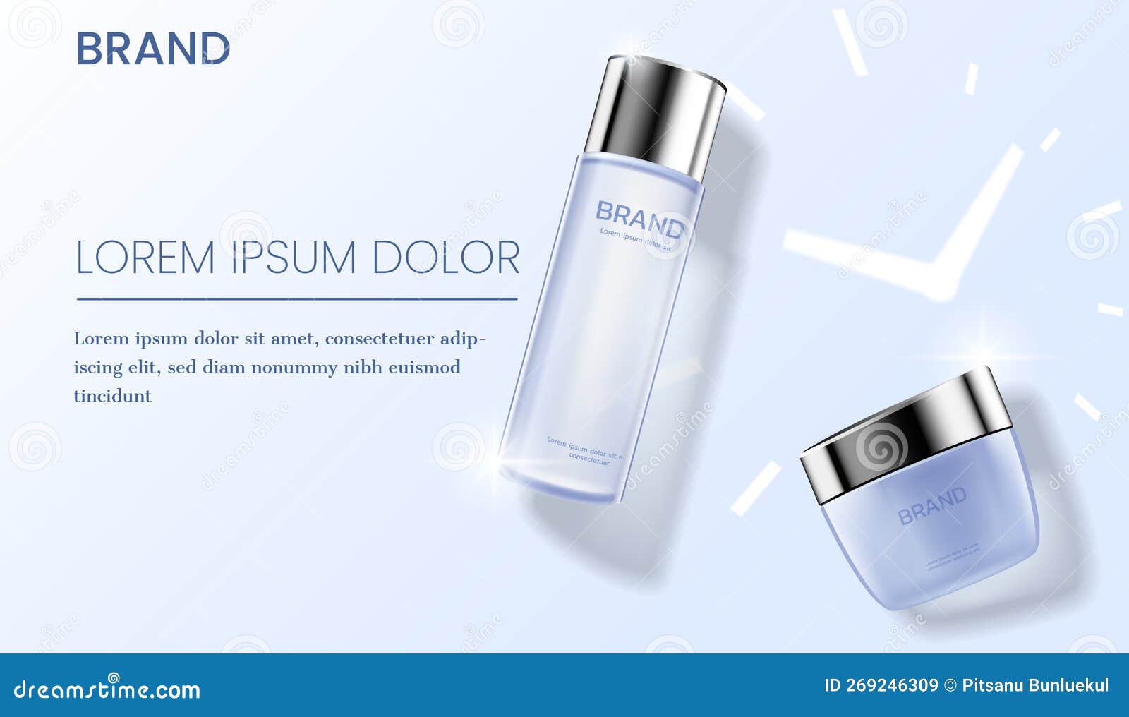 Anti Aging Cosmetic Ads with Clock Icon Stock Vector - Illustration of ...