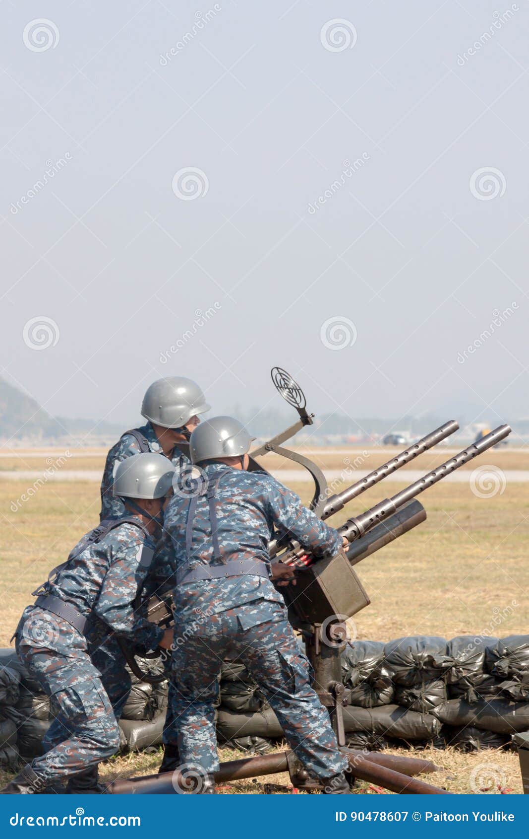 Anti Aircraft Fire Heavy Machine Gun Stock Image - Image of force ...