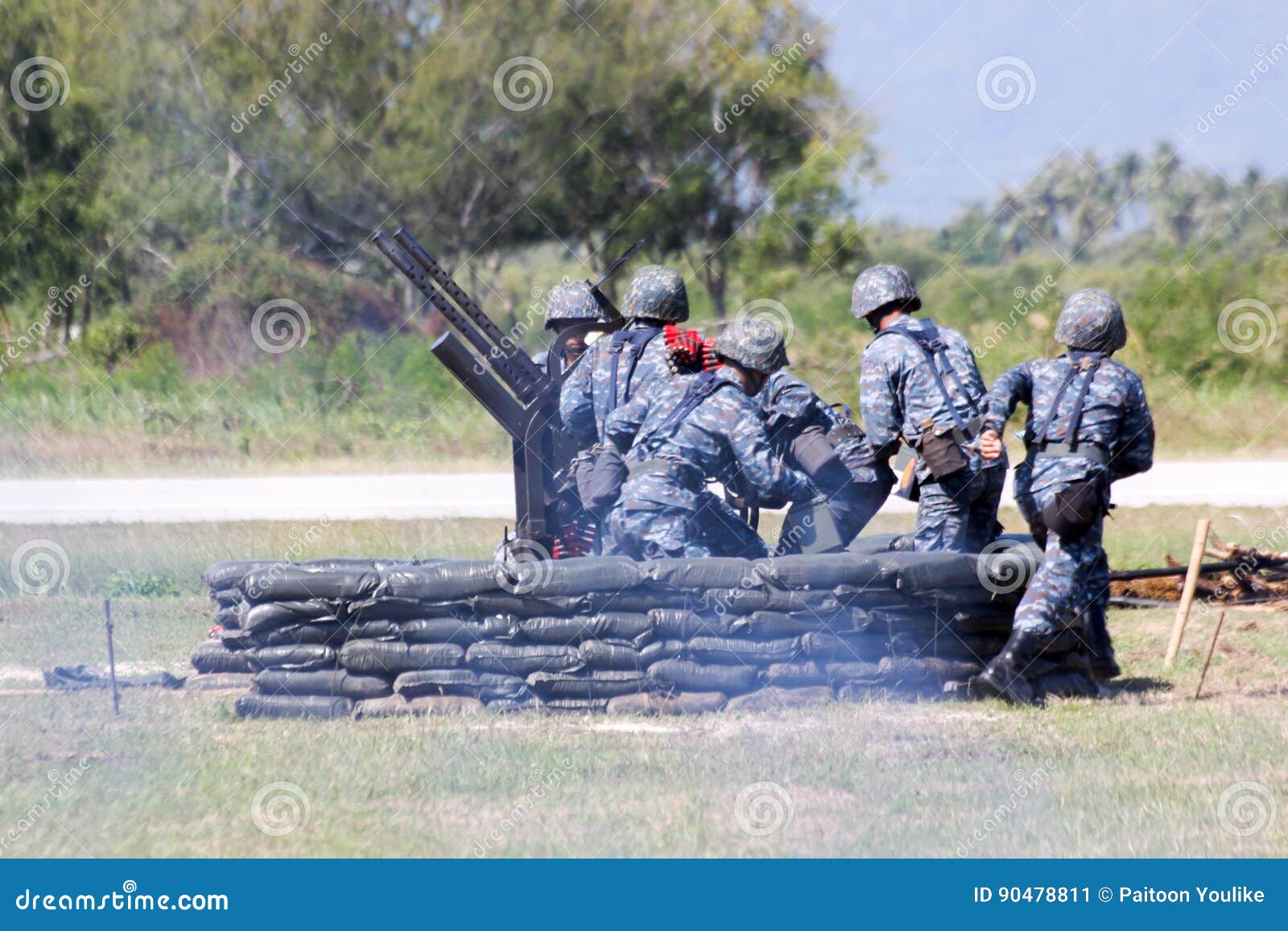 Anti Aircraft Fire Heavy Machine Gun Stock Image - Image of fifty ...